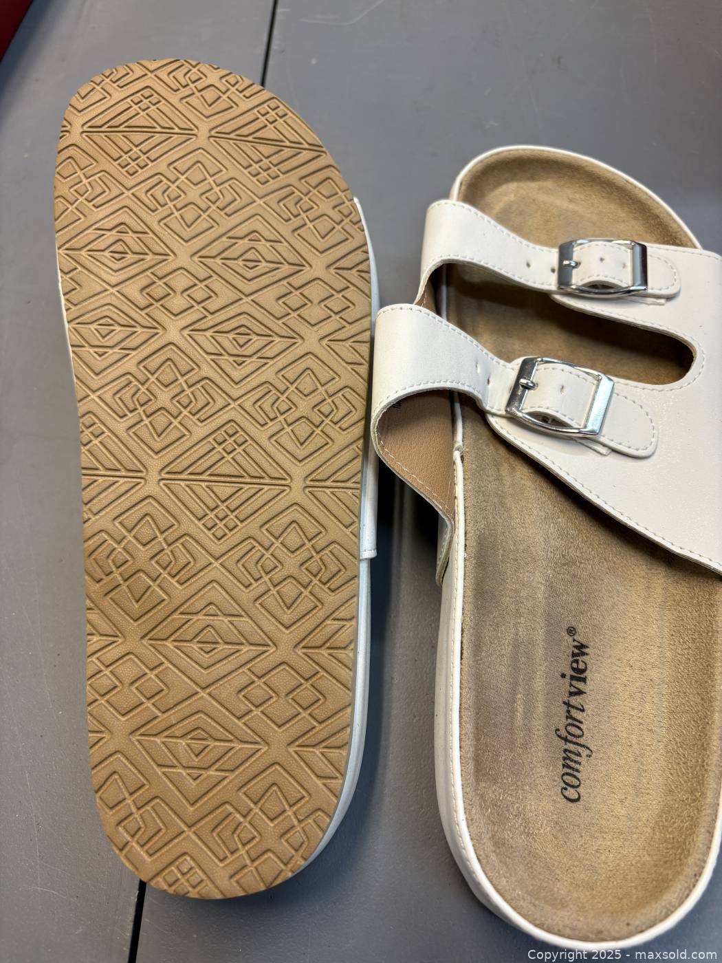 Comfortview blue & white double-strap sandals 8.5 WW | Maxsold