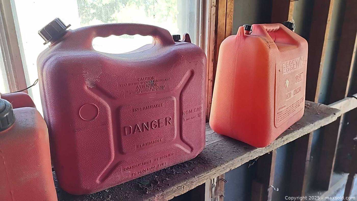 Nine plastic gasoline fuel cans | Maxsold