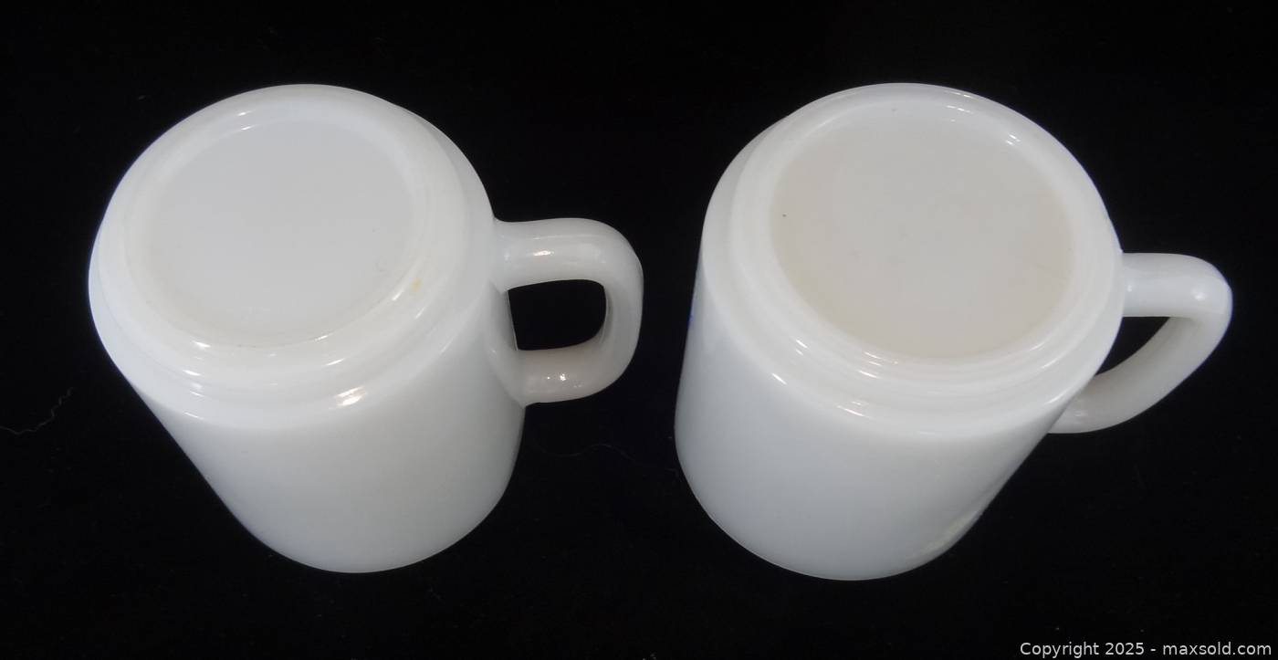 White Milk Glass PEI and Curling Mugs | Maxsold
