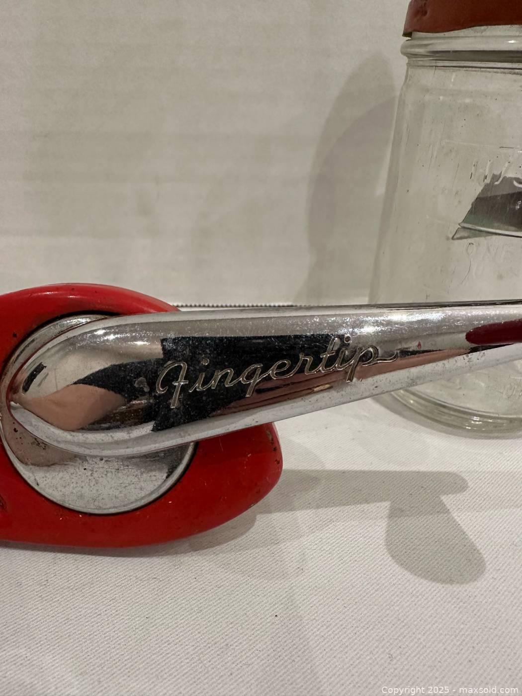 Vintage Rival Can-O-Mat Jr. can opener with spring whisk jar | Maxsold