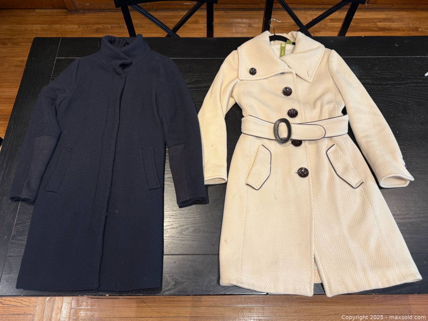 Soia & Kyo cream coat & Ichi navy coat | Maxsold