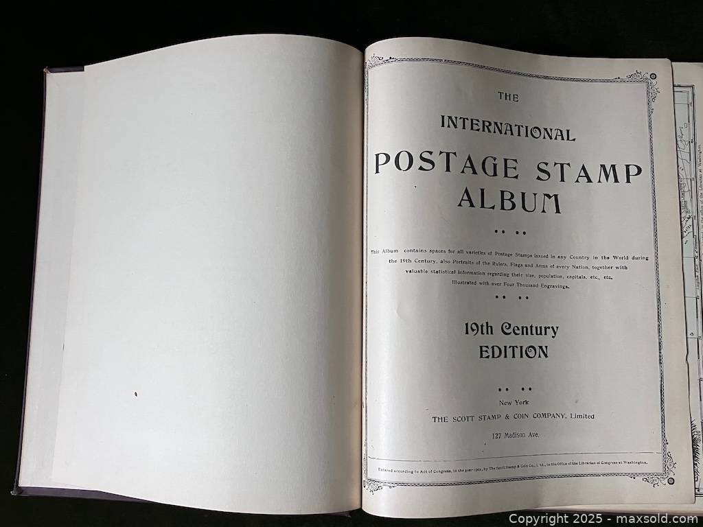 1902 Scott International Postage Stamp Album with 1933 world stamp ...