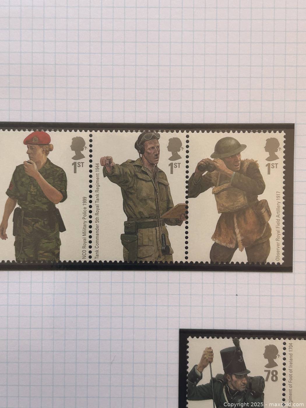 Great Britain British Army Uniform postage stamps, 7 pieces | Maxsold