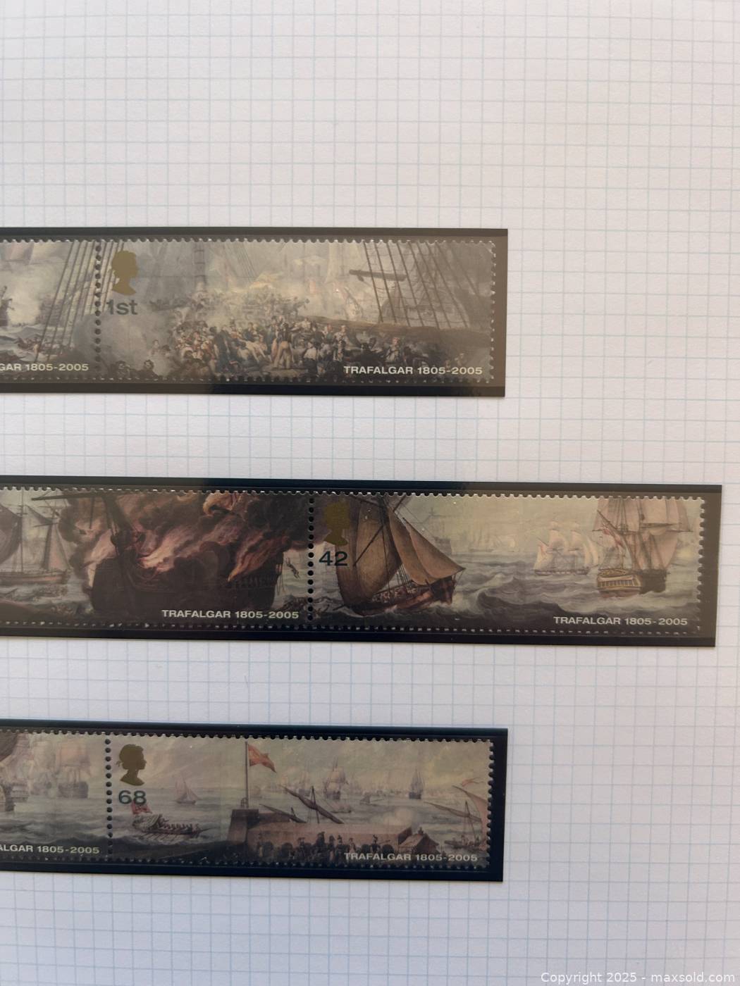 Great Britain Trafalgar 1805-2005 stamp strips | Maxsold
