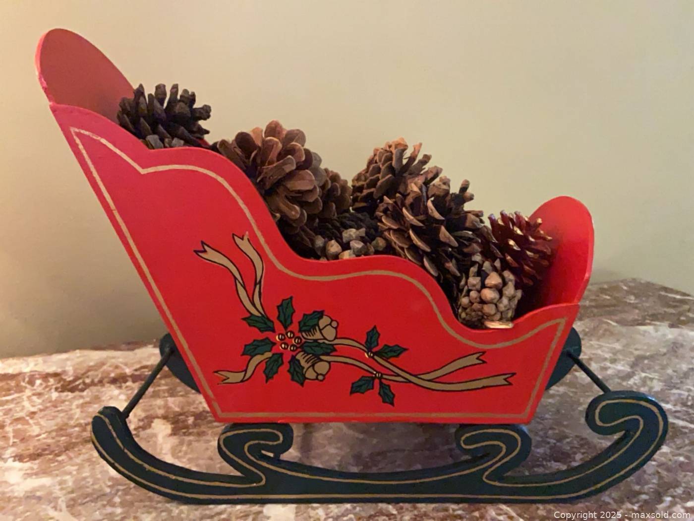 3-Piece Christmas Decor: Wreath, Sleigh, Tree | Maxsold