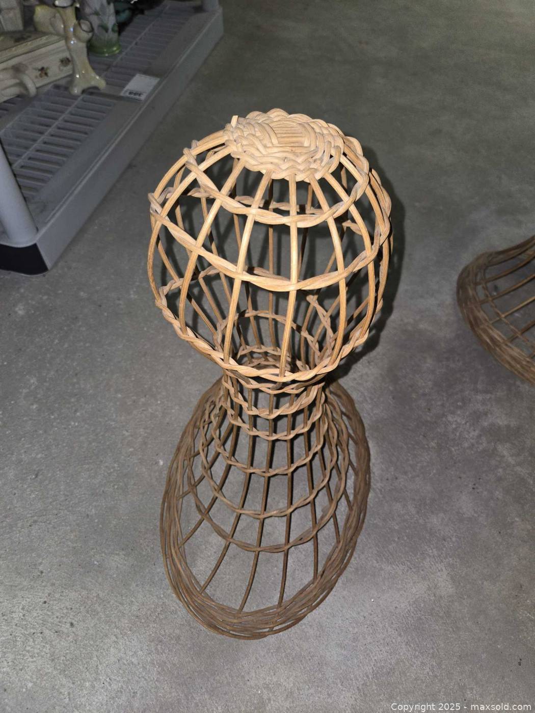 Two wicker mannequin bust display forms | Maxsold
