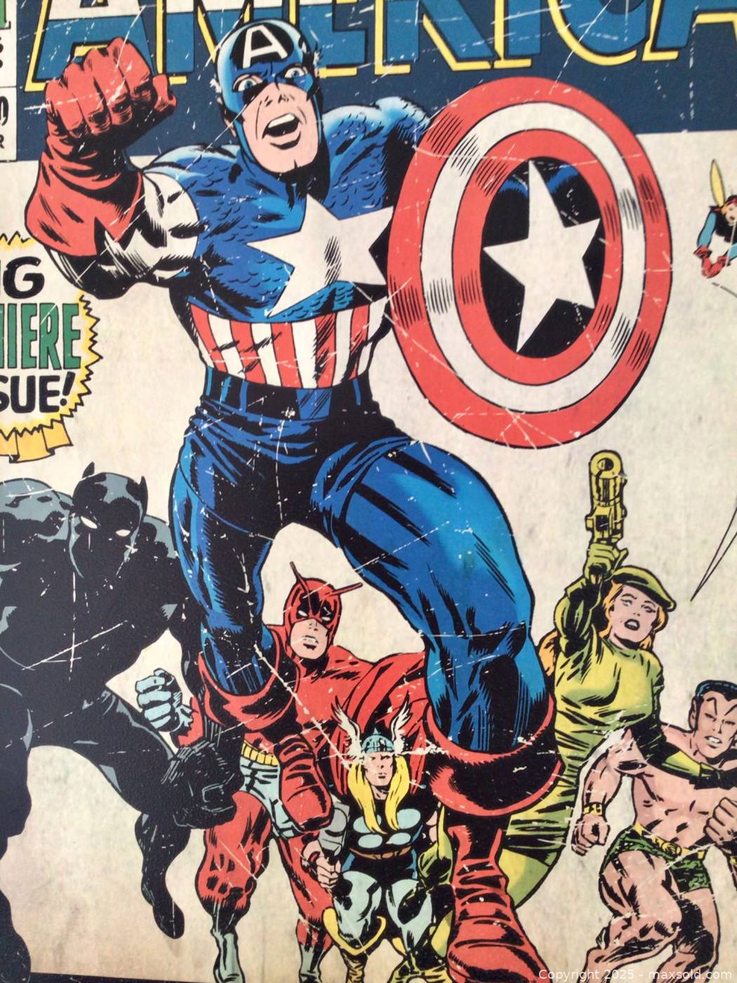 Captain America comic wall plaque 13x19 in | Maxsold