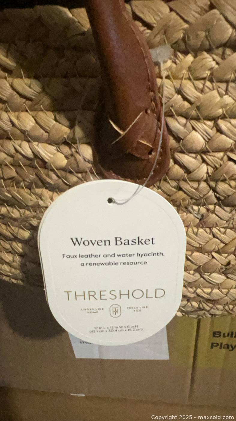 Threshold woven rectangular basket | Maxsold