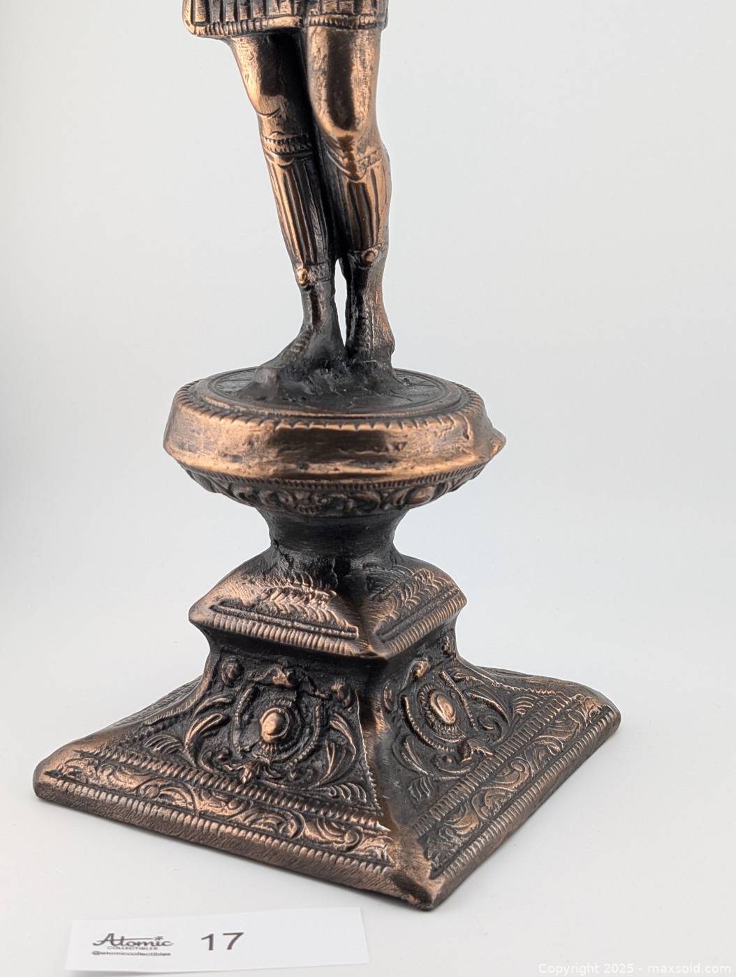 Grecian cast metal statue and Corinthian jug | Maxsold