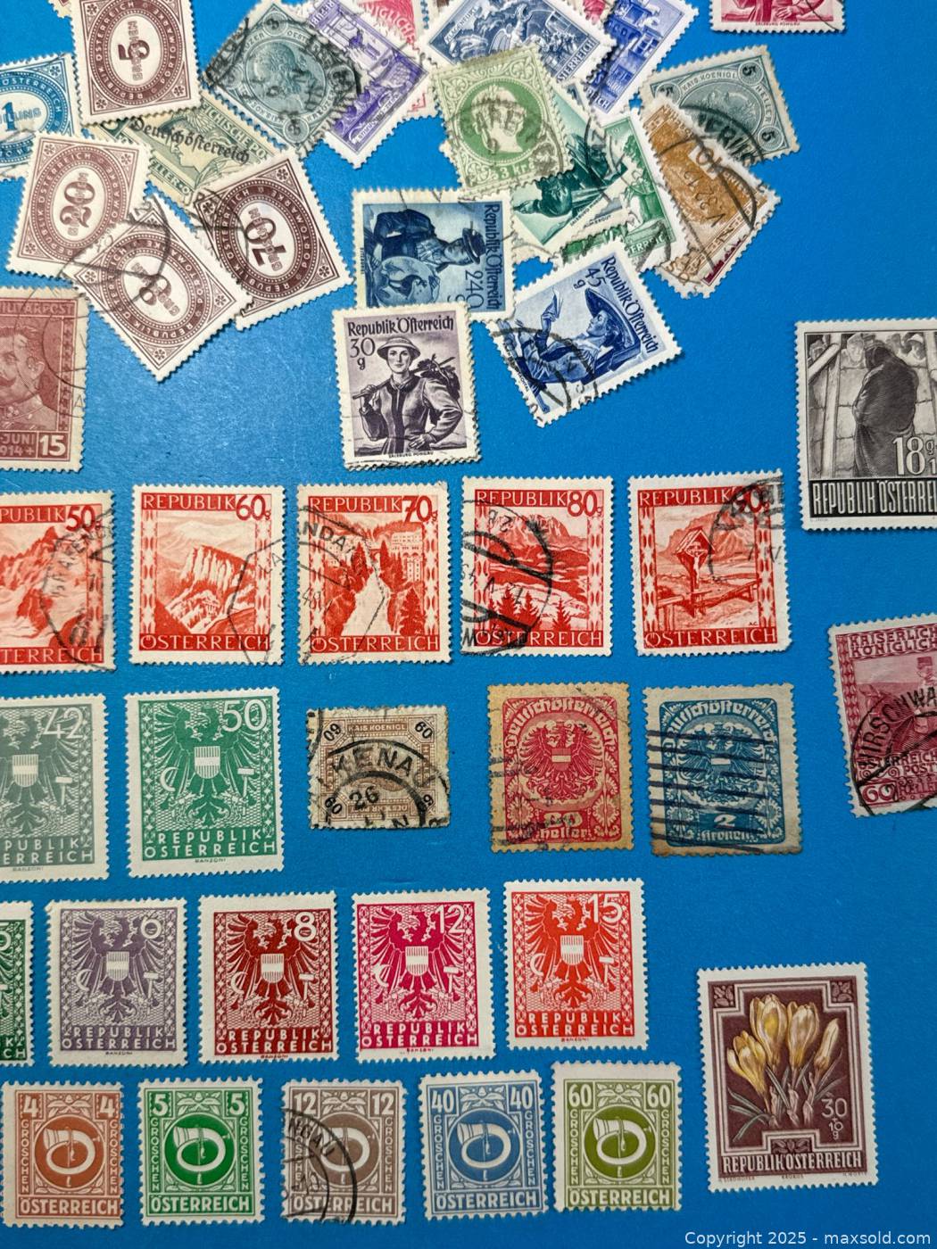 Vintage Austrian postage stamps 1910s-1970s approx 60-90 | Maxsold