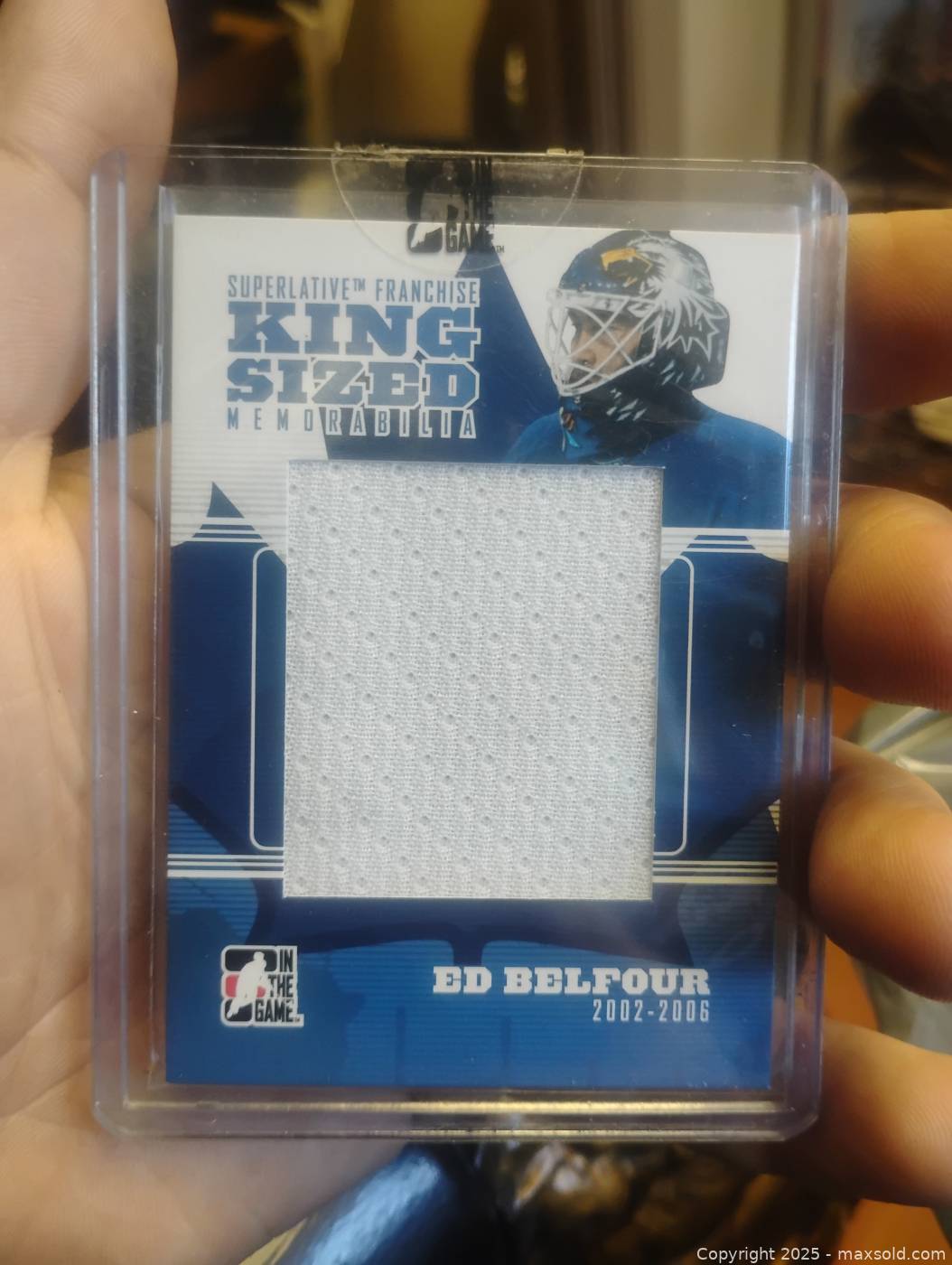 ITG King Sized Memorabilia Ed Belfour Jersey Card | Maxsold