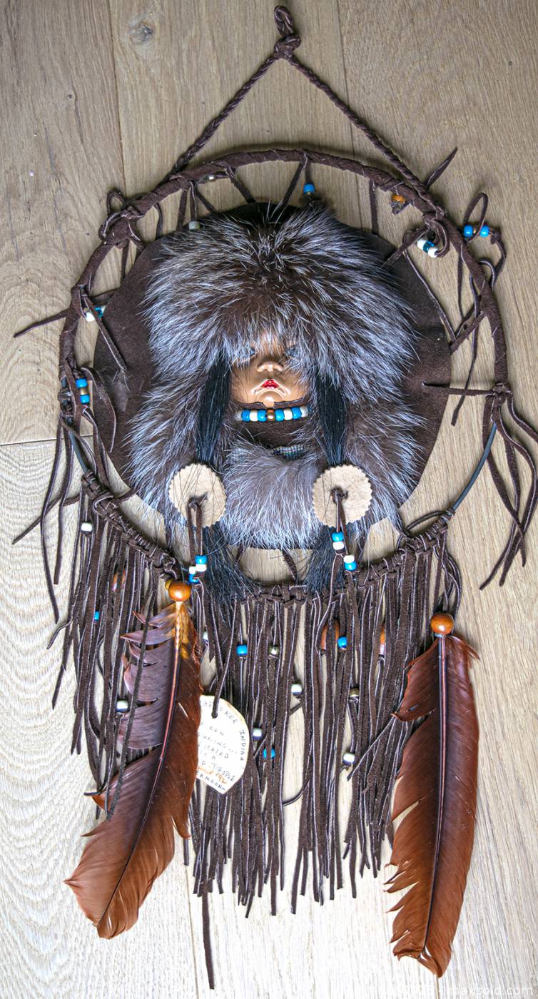 Cherokee Indigenous cradleboard shield wall hanging | Maxsold