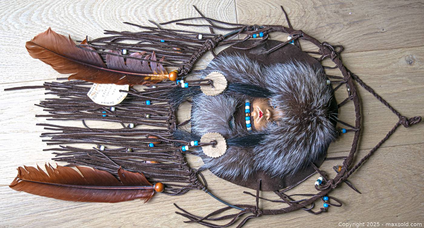 Cherokee Indigenous cradleboard shield wall hanging | Maxsold
