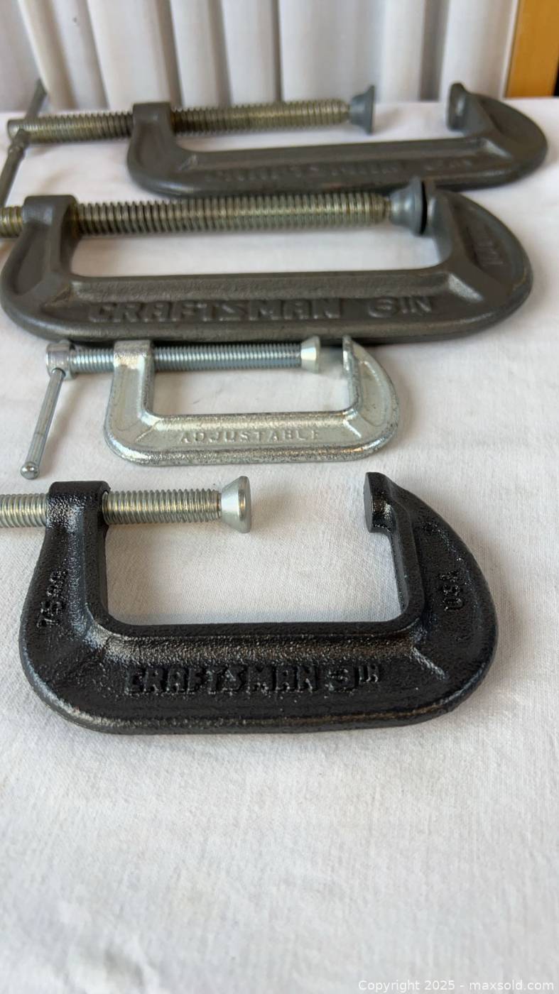 Craftsman 6" & 3" C-Clamps, Adjustable 3" | Maxsold