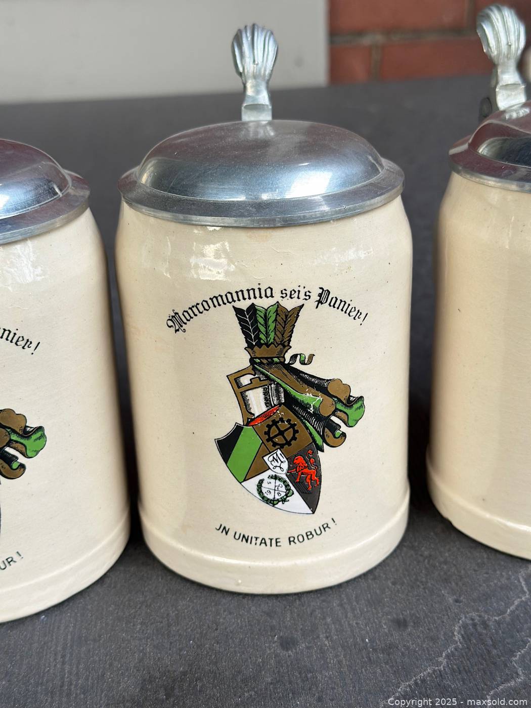 German Stoneware Student Beer Steins Set of 4 | Maxsold