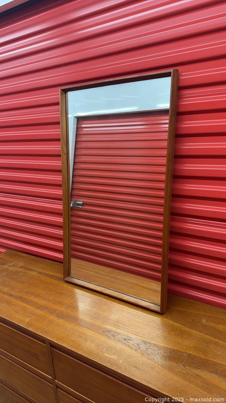 Mid-Century Modern Wood Framed Mirror | Maxsold
