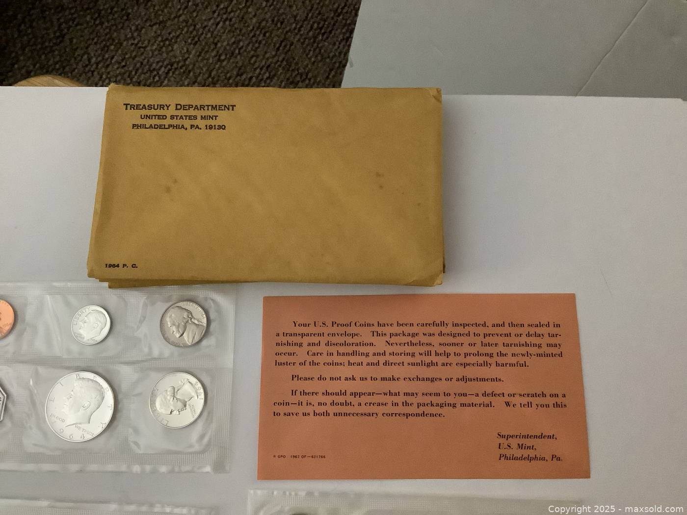 Five 1964 U.S. Proof Coin Sets | Maxsold