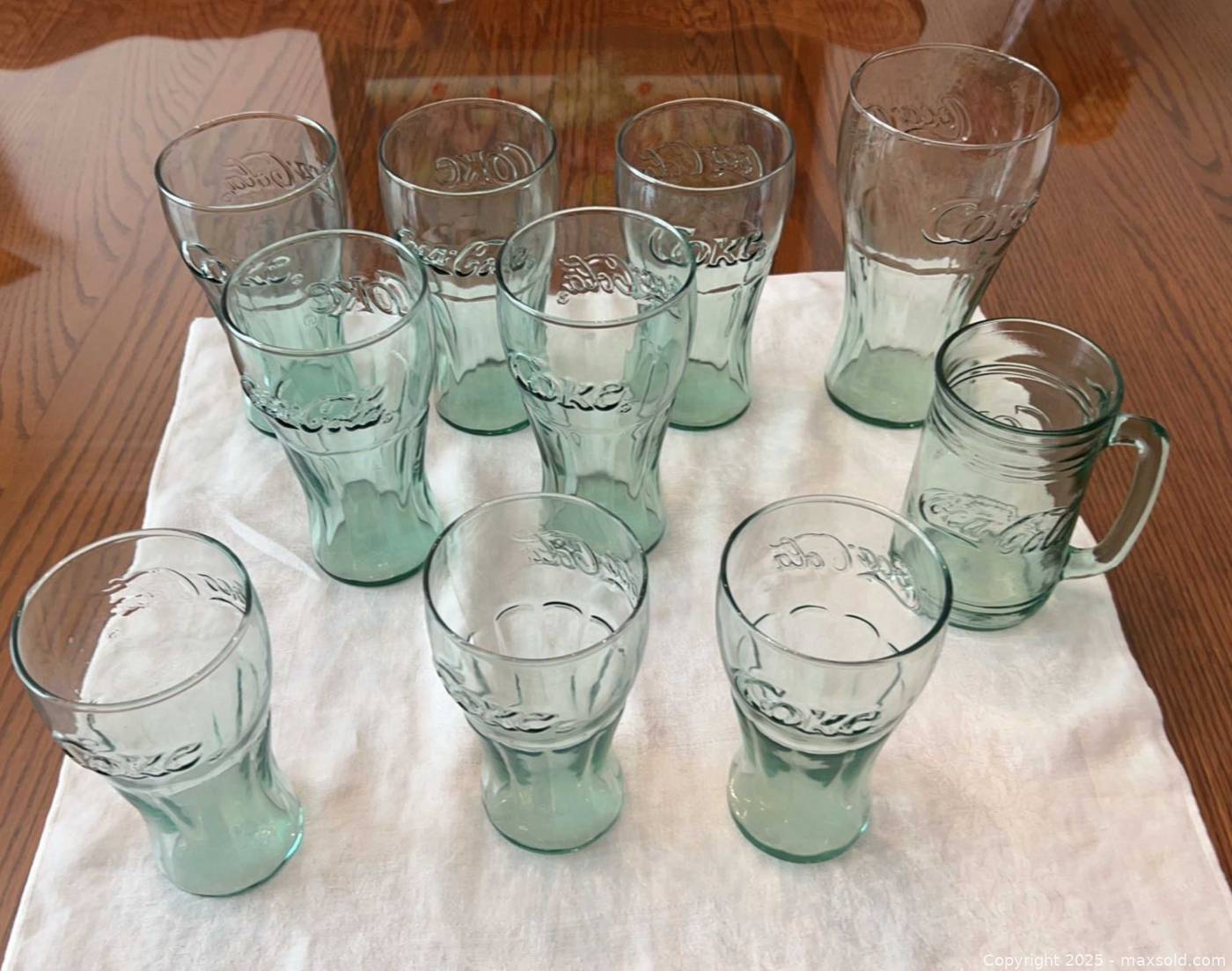 Coca-Cola green glass drinkware, 10 pieces | Maxsold