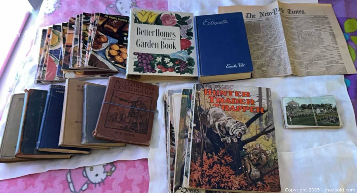 Vintage books, magazines, pamphlets and postcards mixed lot | Maxsold