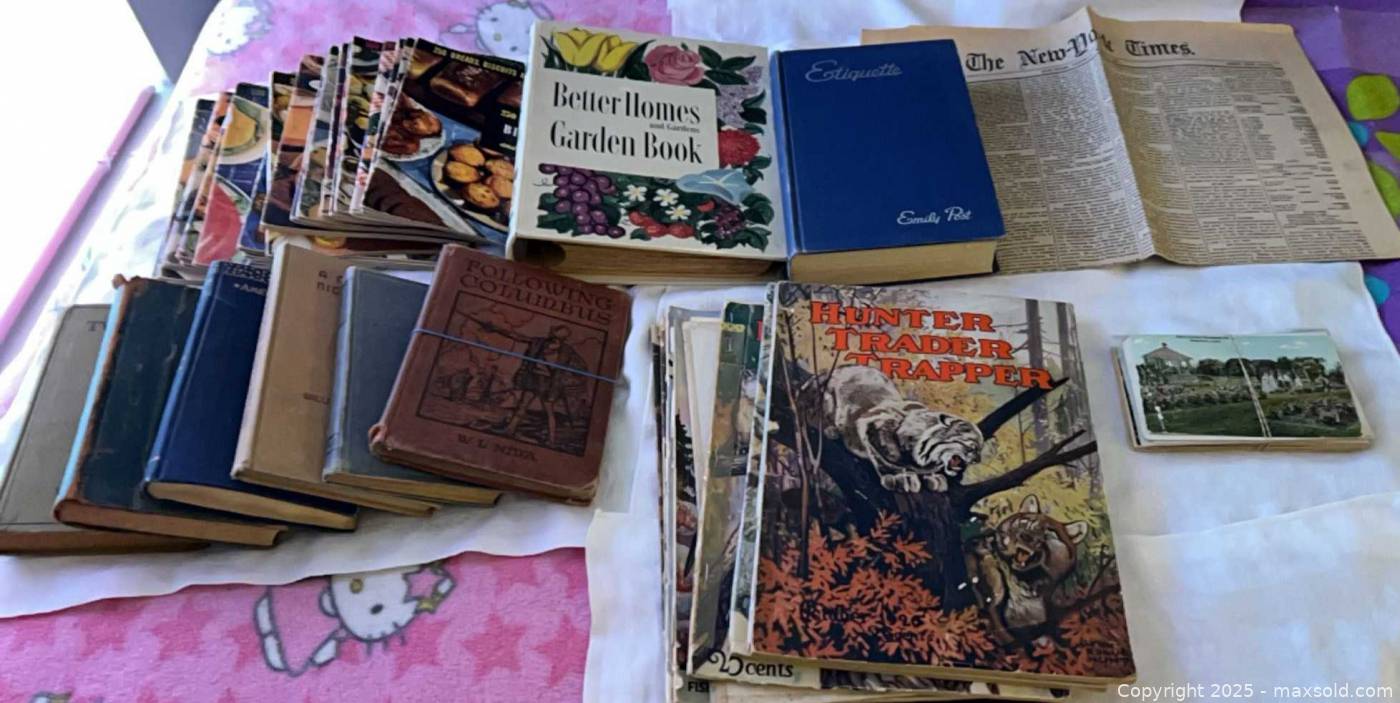 Vintage books, magazines, pamphlets and postcards mixed lot | Maxsold