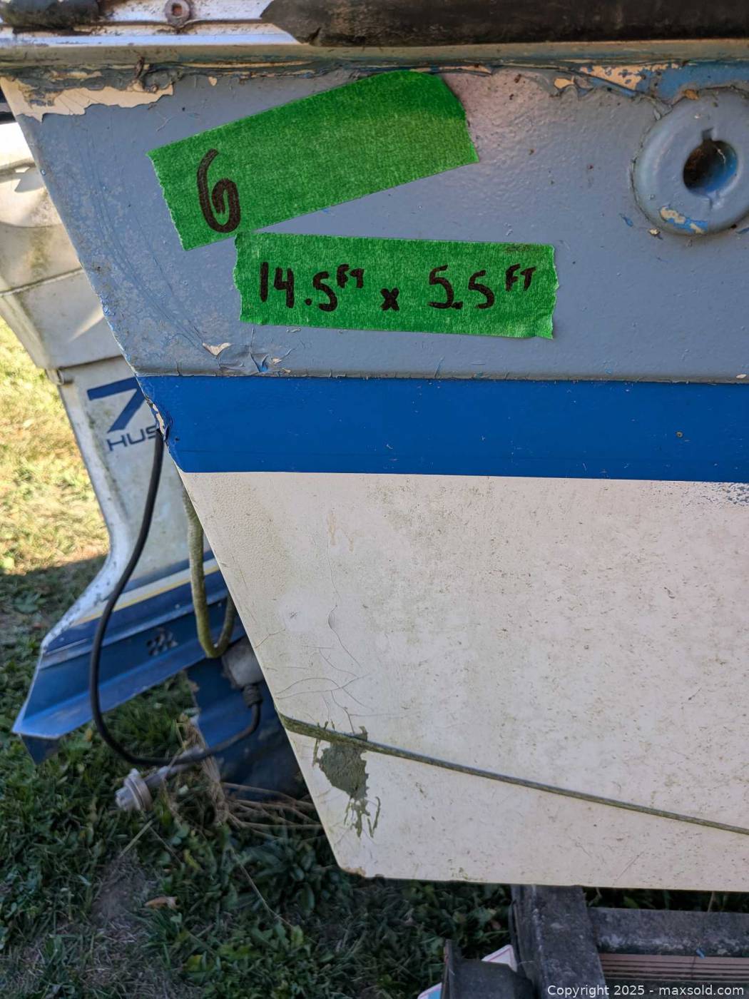 Grew 14ft fiberglass runabout, Evinrude 75HP outboard, single-axle ...