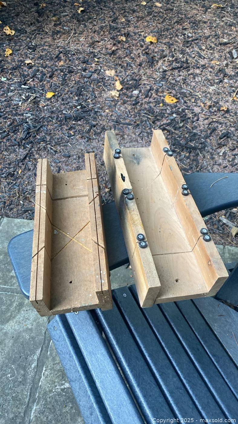 Pair wooden miter boxes | Maxsold