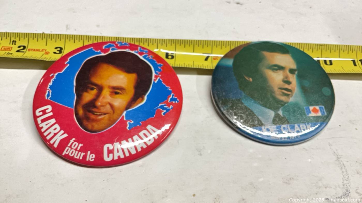 Joe Clark political campaign buttons | Maxsold