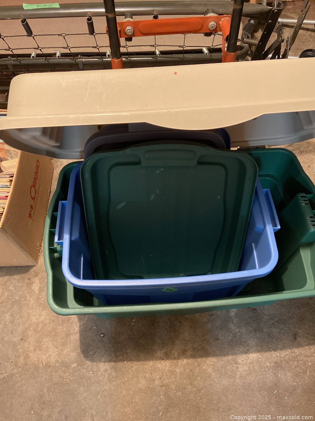 Hand truck and plastic storage totes | Maxsold