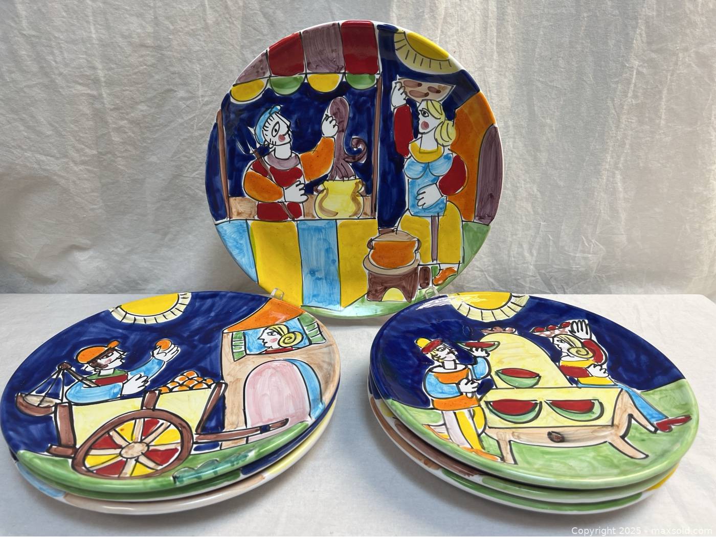 The Cellar Italian hand-painted dinner plates | Maxsold