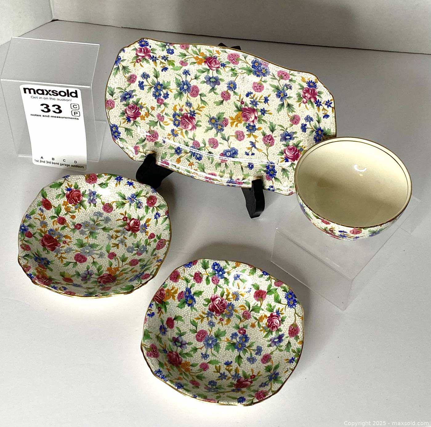 Royal Winton Old Cottage Chintz porcelain four-piece set | Maxsold
