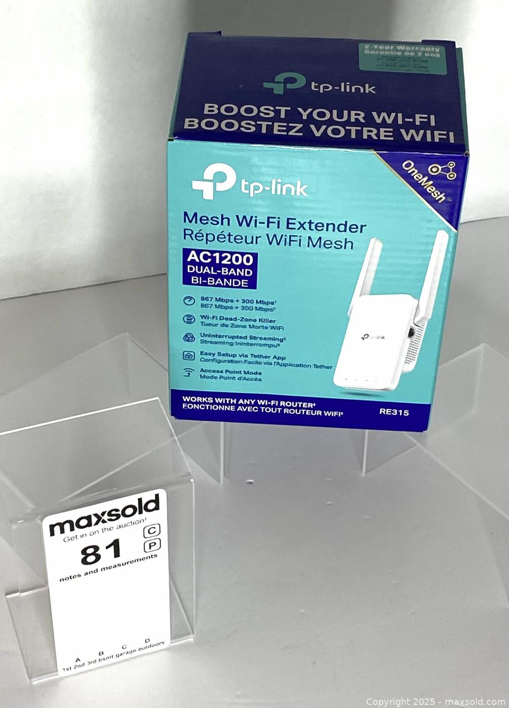 TP-Link AC1200 Dual-Band Mesh Wi-Fi Extender RE315 | Maxsold