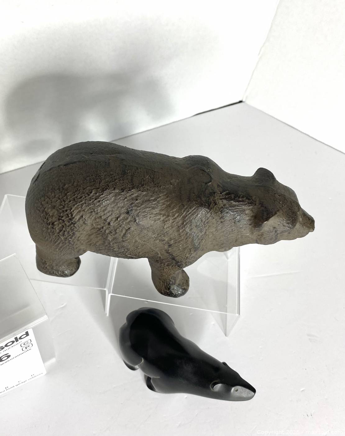 Soapstone Polar Bear & Cast Iron Black Bear Figurines | Maxsold