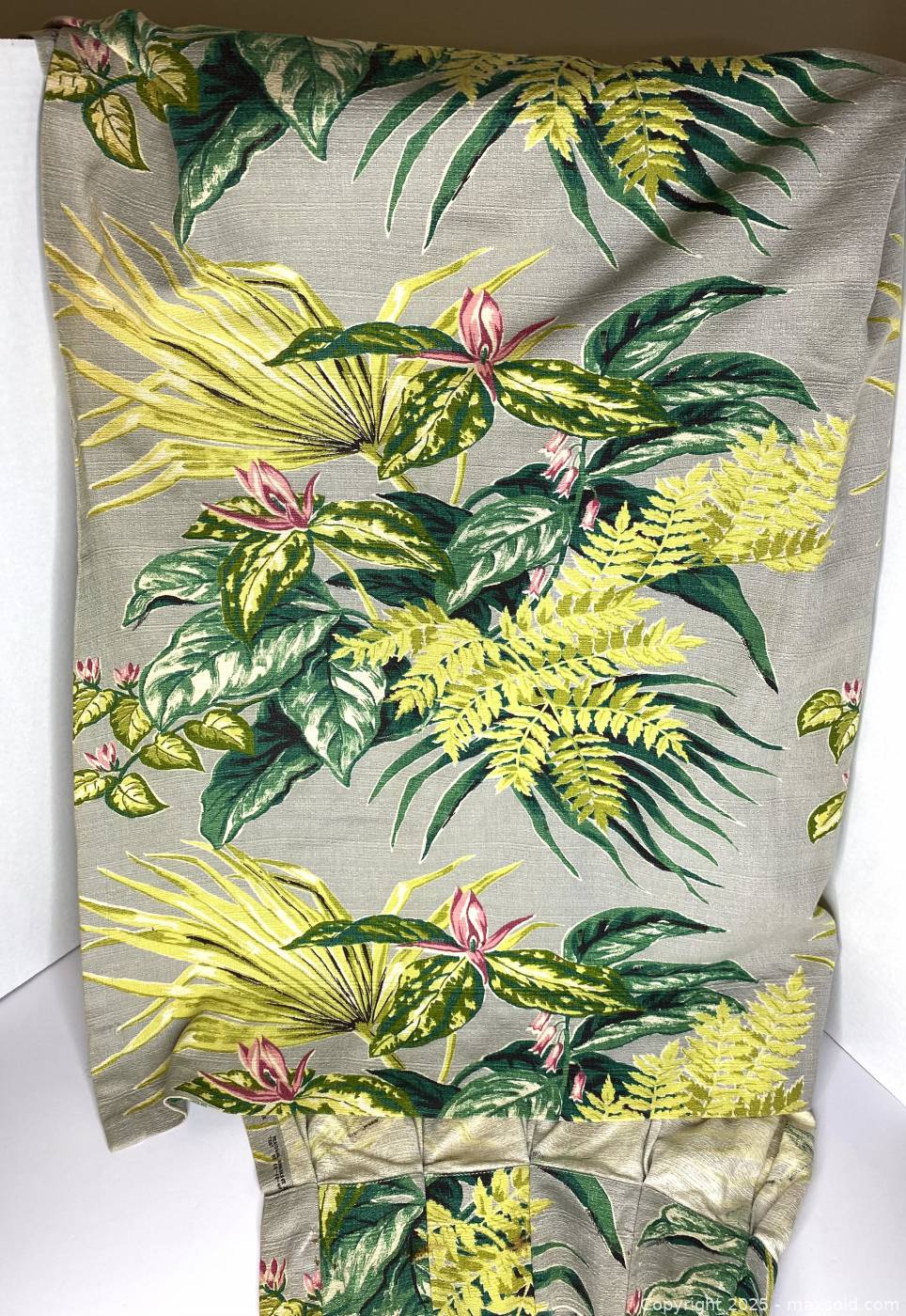 Vintage Barkcloth Drapery Panel 87" x 43" | Maxsold