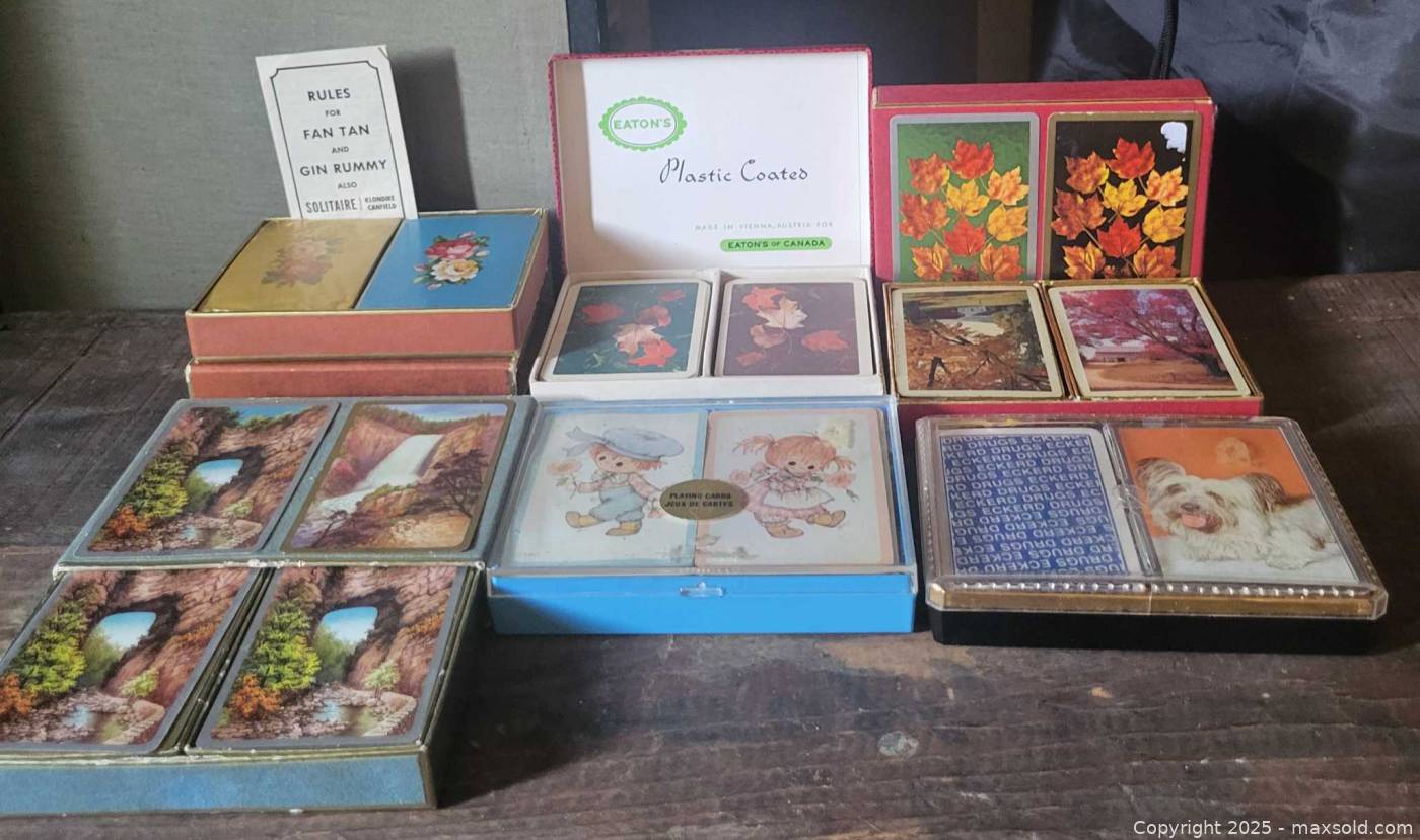 Vintage playing card lot 13 decks plus rules booklet | Maxsold