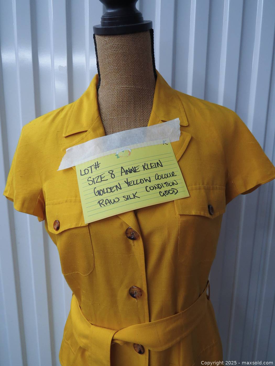 Anne Klein Raw Silk Shirt Dress Size 8 | Maxsold