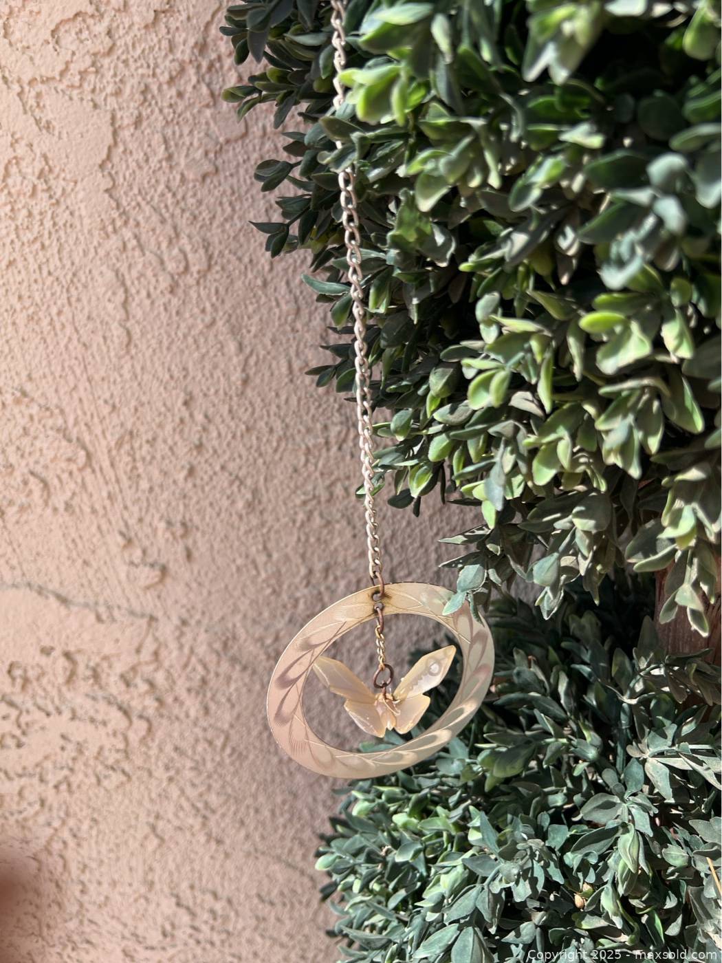 5-foot triple-ball topiary with planter, wind chime, terra-cotta ...