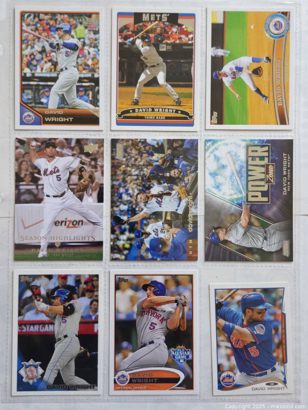 David Wright New York Mets baseball cards, 9 | Maxsold