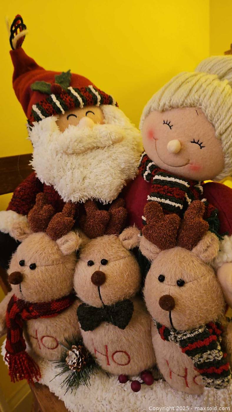 Child-size wooden chair & Christmas plush decor | Maxsold