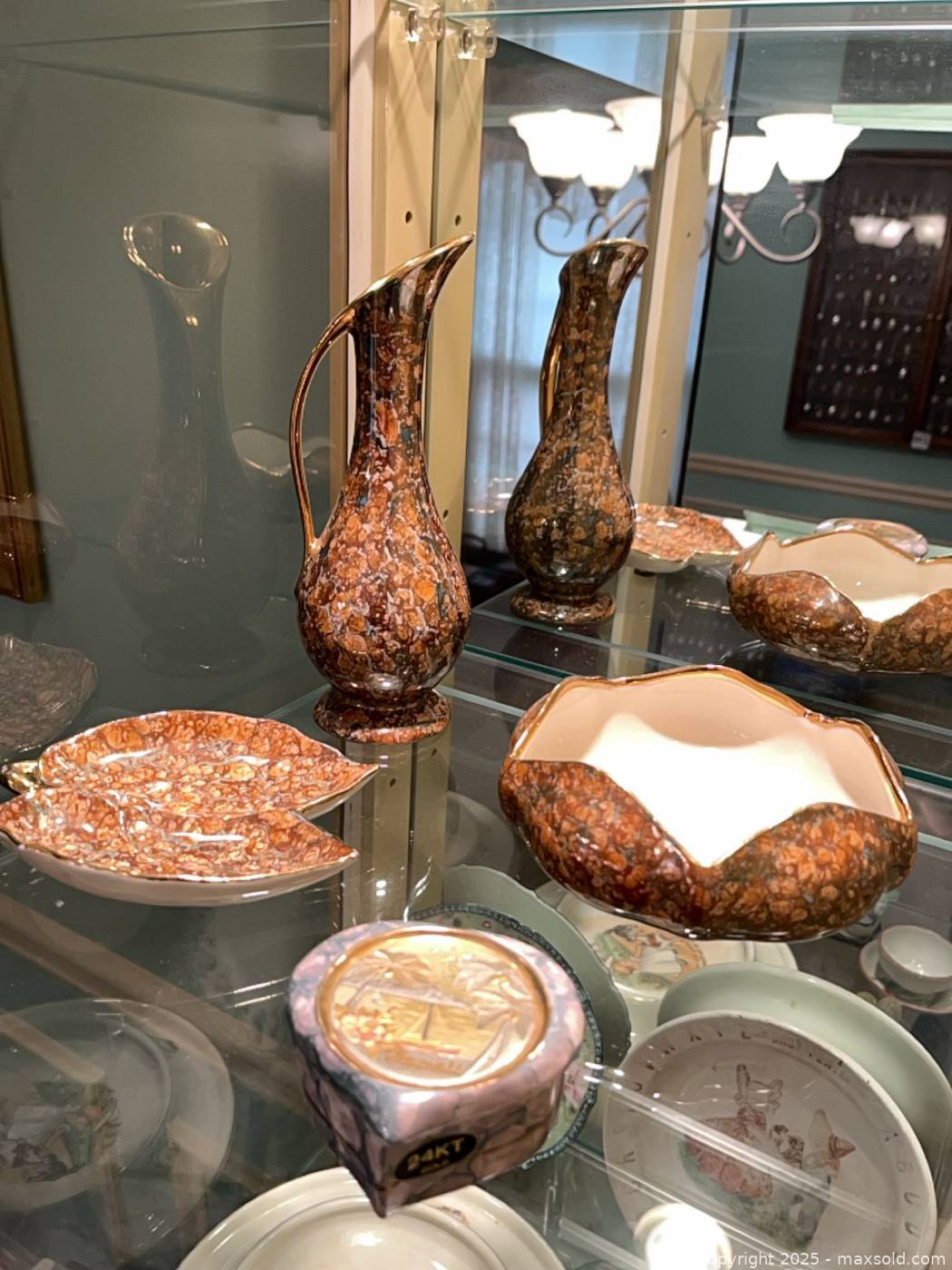 Holley Ross Brown Drip Glaze Ceramic Group | Maxsold