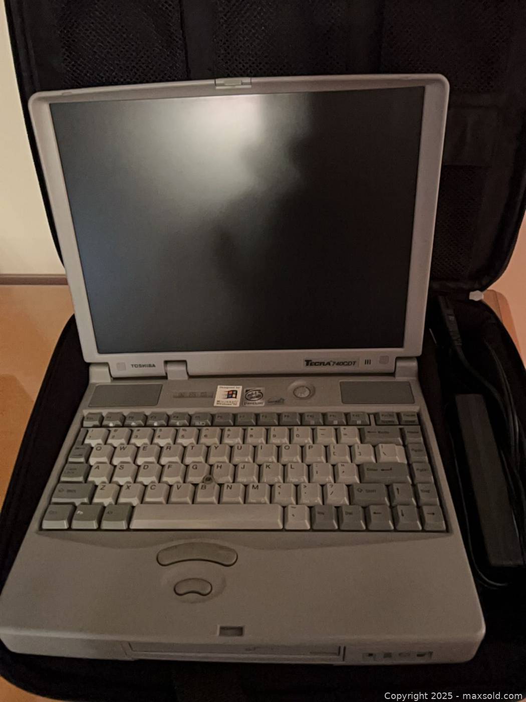 Toshiba Tecra laptop with case & IBM VGA monitor | Maxsold
