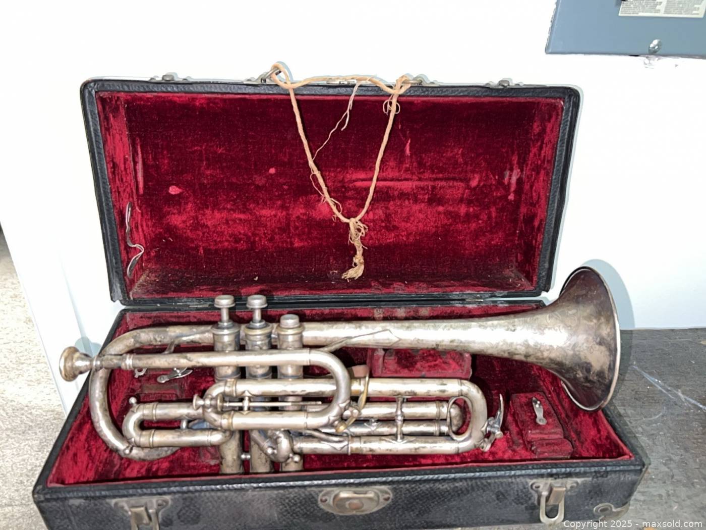 H. S. Becker silver-plated Bb cornet with case | Maxsold