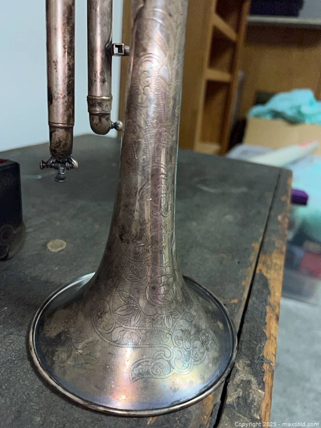 H. S. Becker silver-plated Bb cornet with case | Maxsold