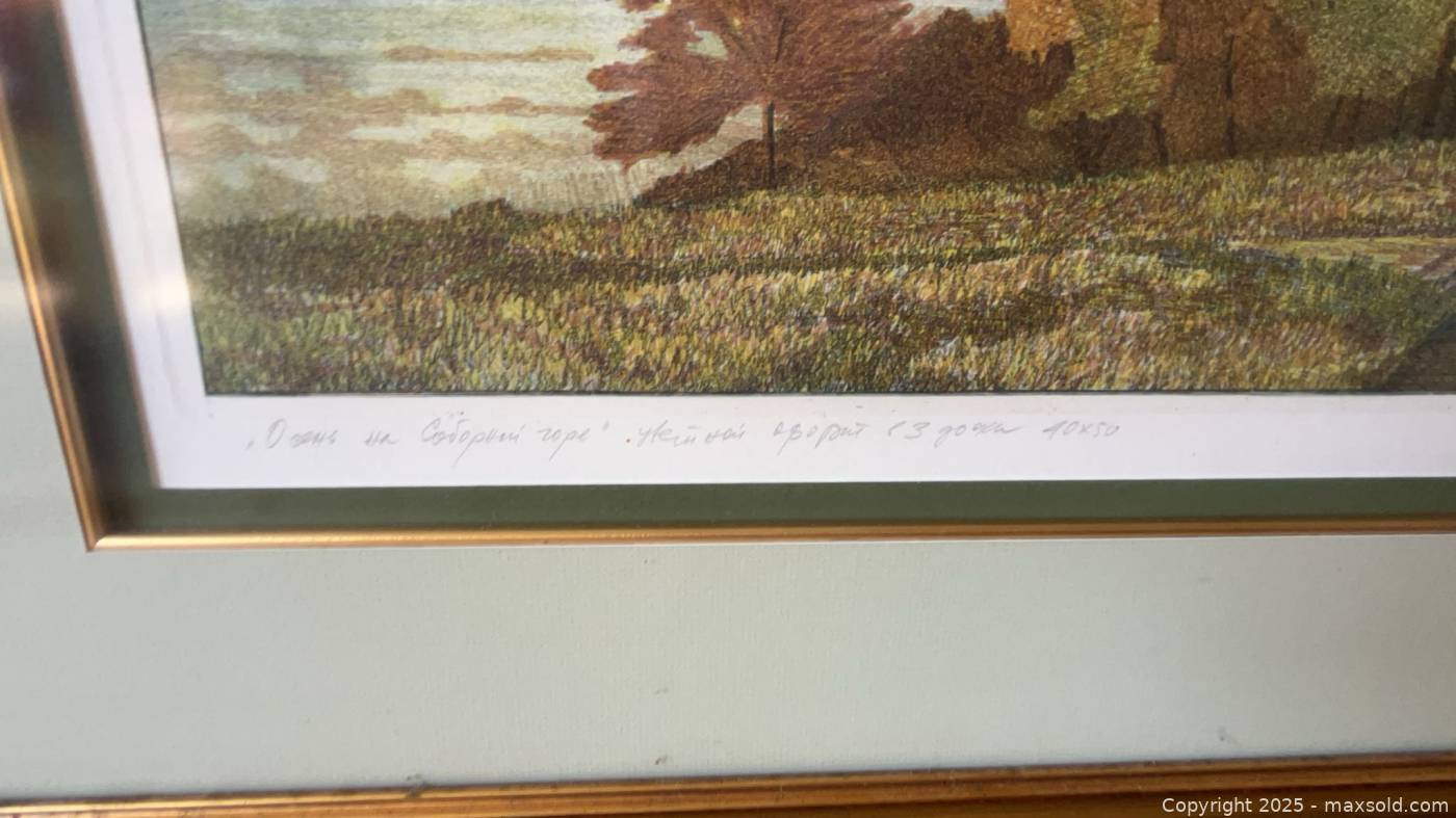 Signed colour etching Autumn on Cathedral Hill | Maxsold