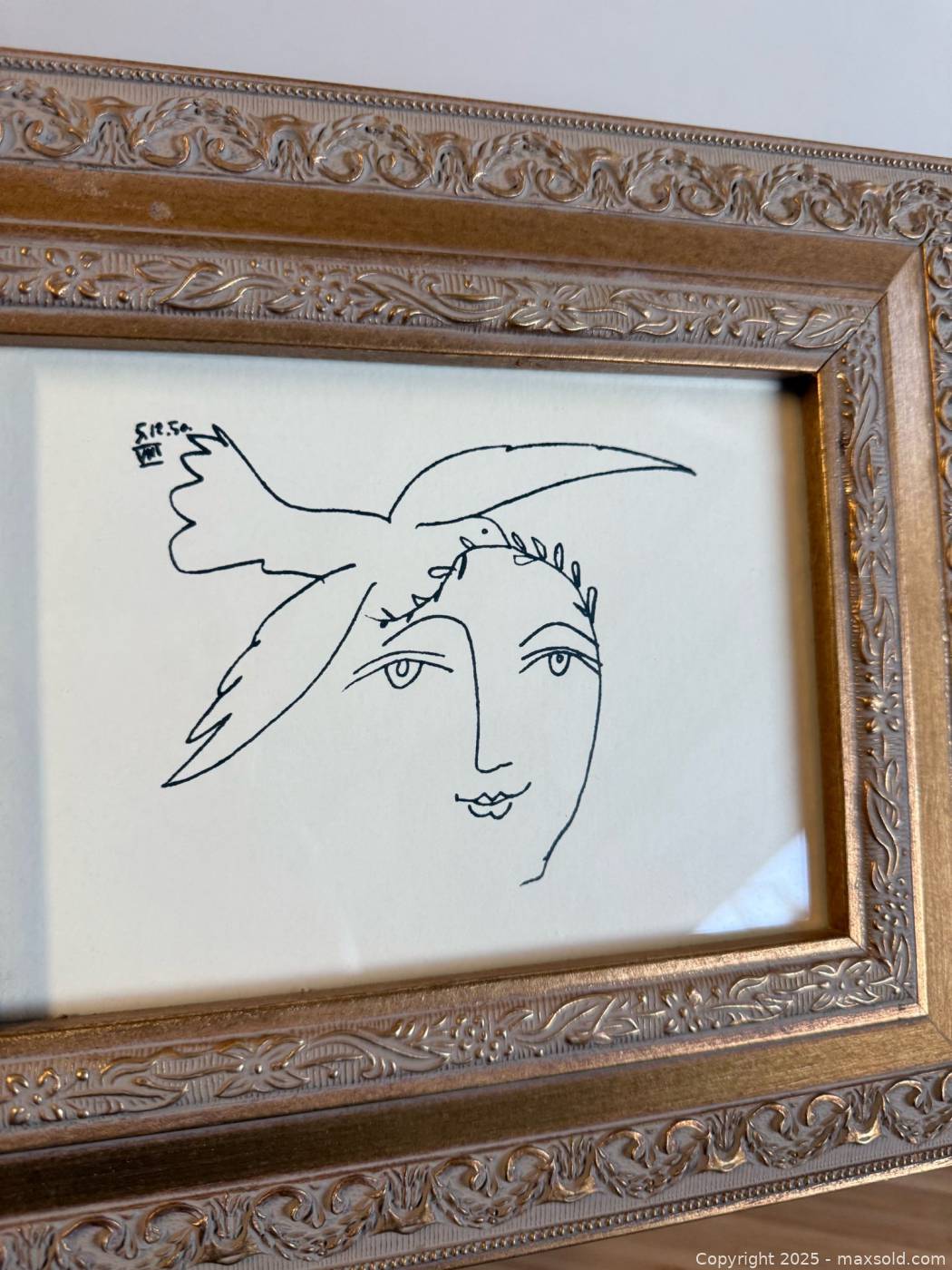 Framed Pablo Picasso Face of Peace art | Maxsold