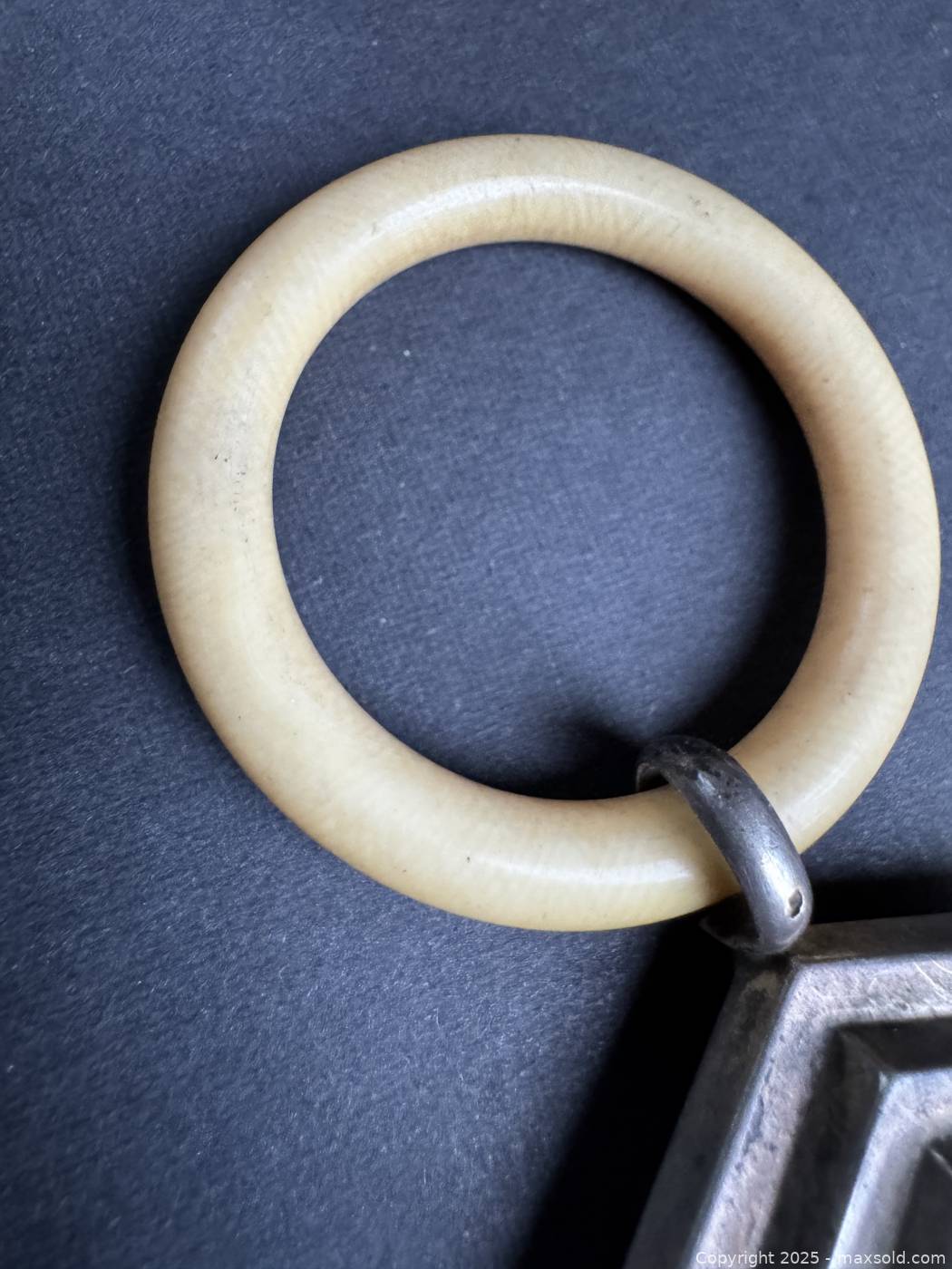 Vintage sterling silver & Bakelite baby rattle | Maxsold