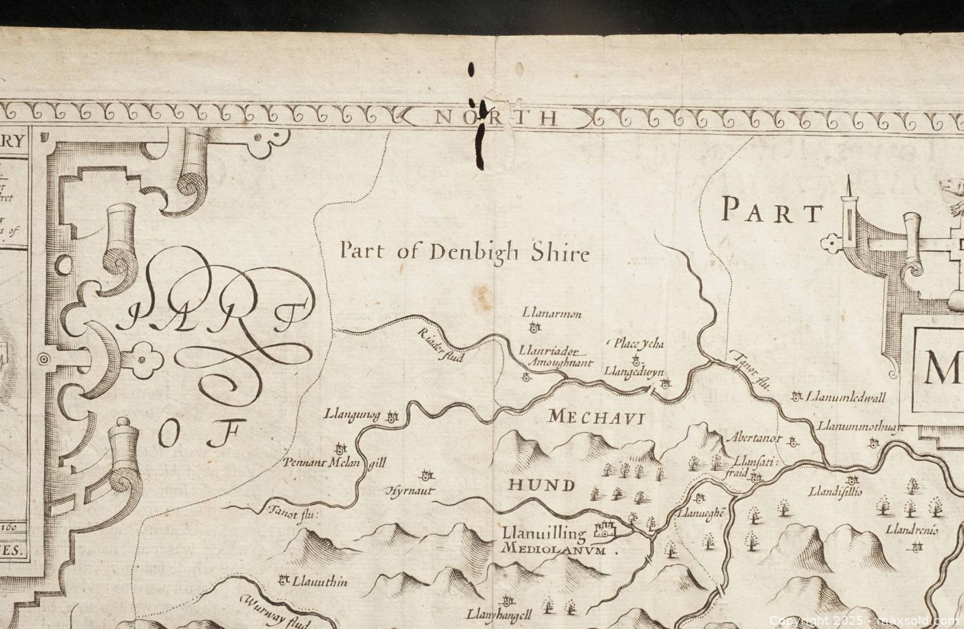 1676 John Speed Montgomeryshire Shire Map | Maxsold
