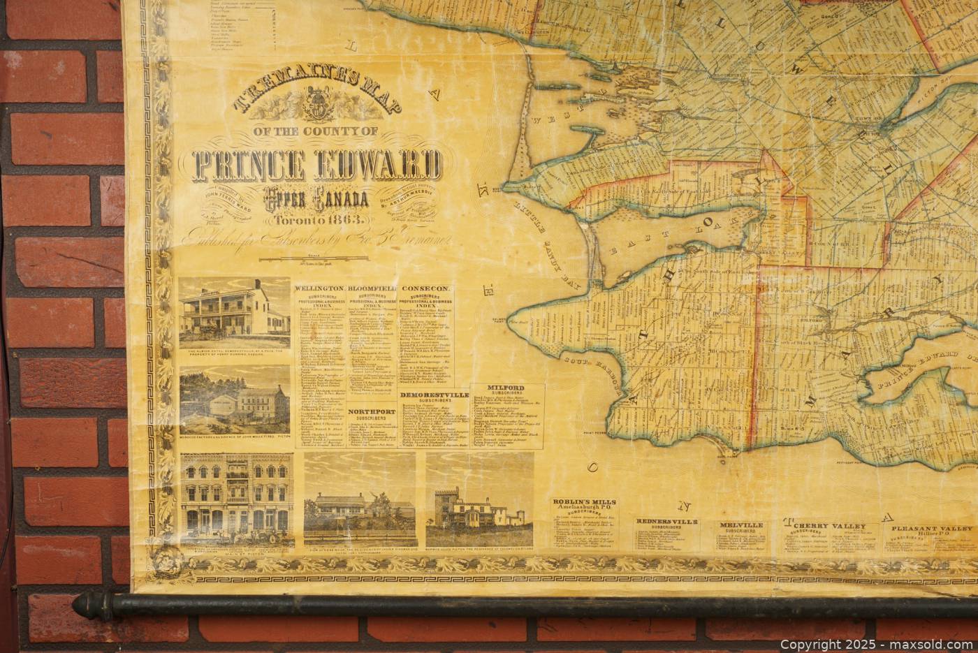 1863 Tremaine’s Wall Map Prince Edward County | Maxsold