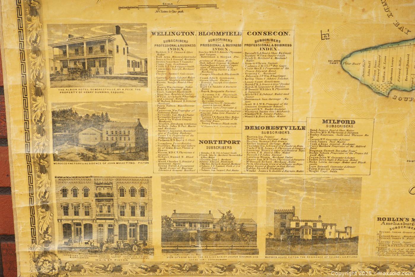1863 Tremaine’s Wall Map Prince Edward County | Maxsold