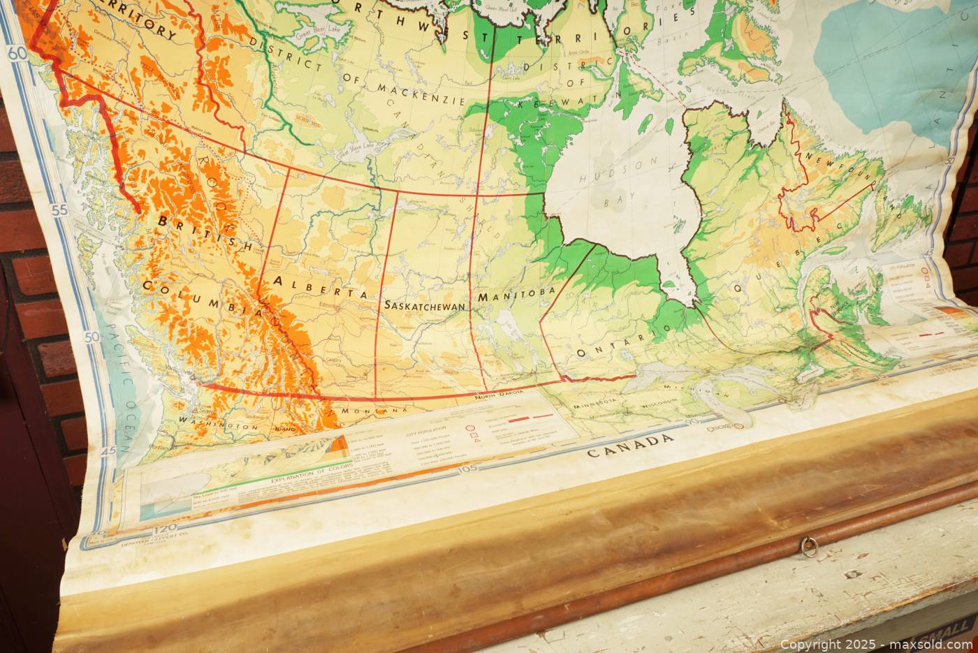1952 Denoyer-Geppert Wall Map of Canada | Maxsold