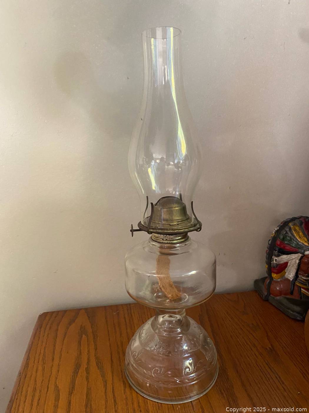 Antique glass oil lantern | Maxsold